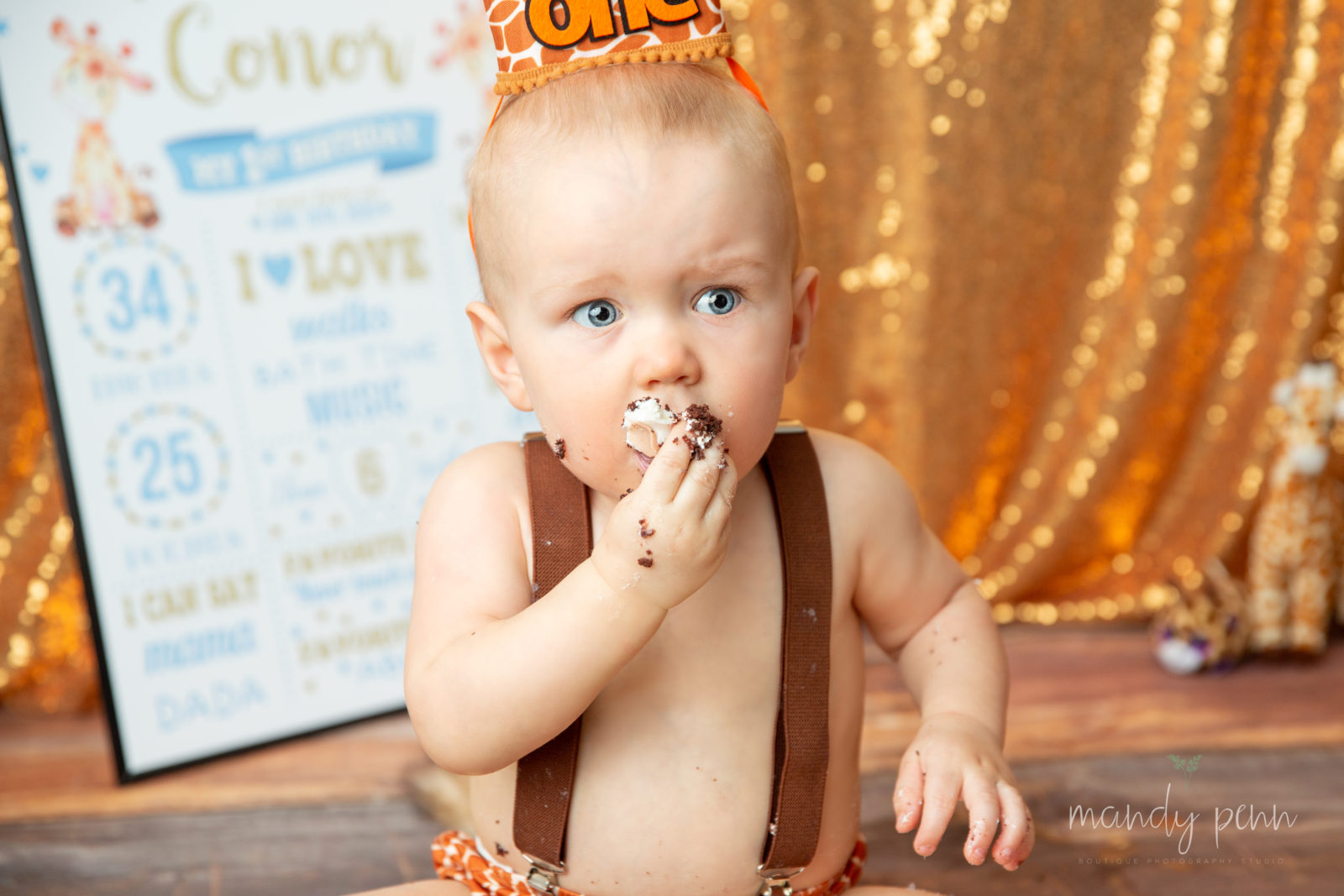 Giraffe Themed Cake Smash | Mandy Penn Colorado Springs Photographer