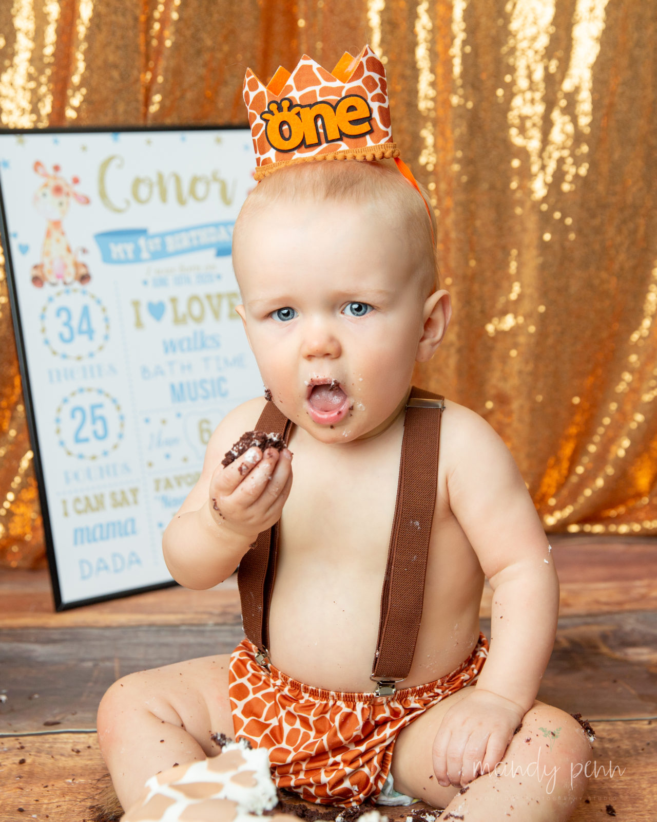 Giraffe Themed Cake Smash | Mandy Penn Colorado Springs Photographer