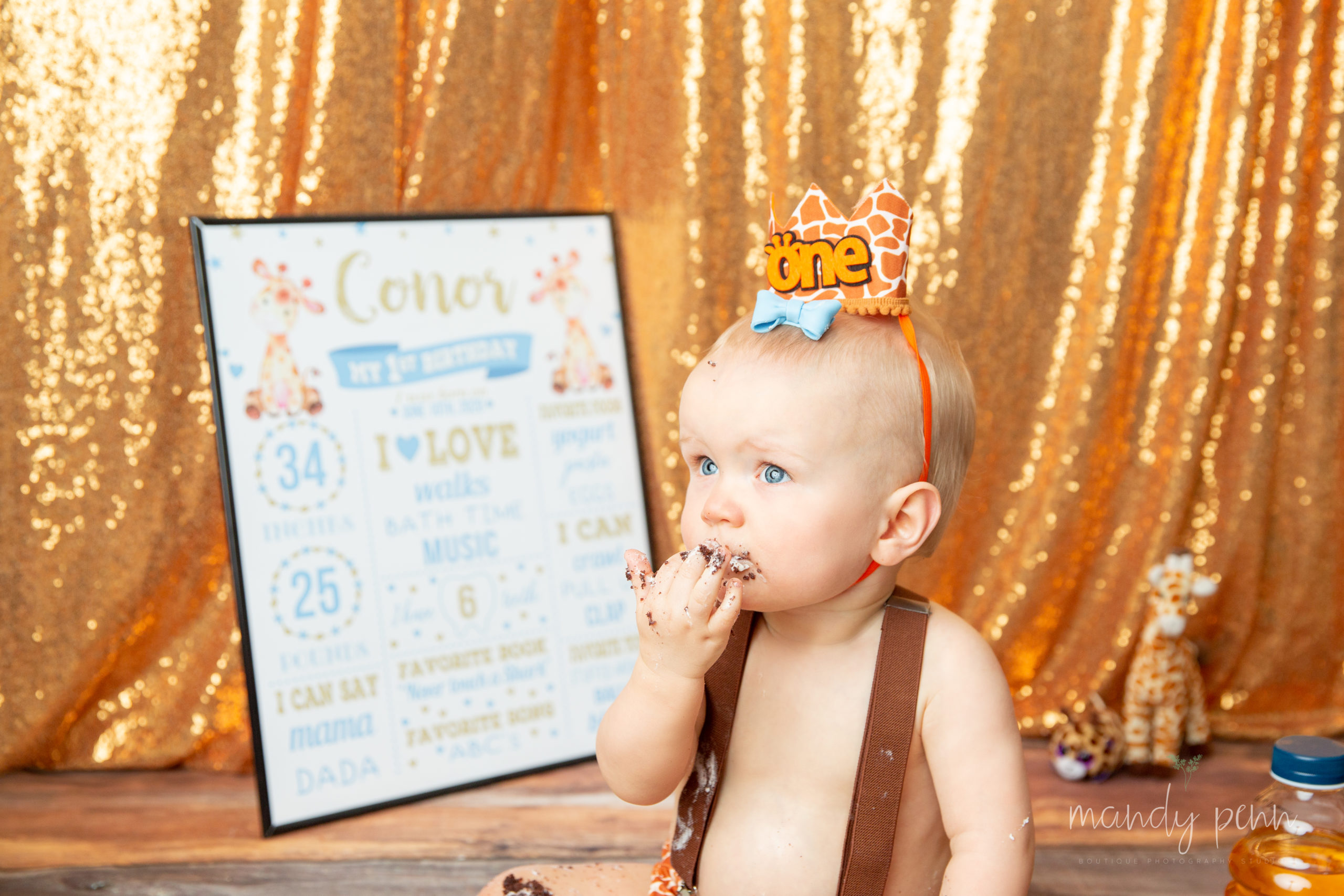 Giraffe Themed Cake Smash | Mandy Penn Colorado Springs Photographer