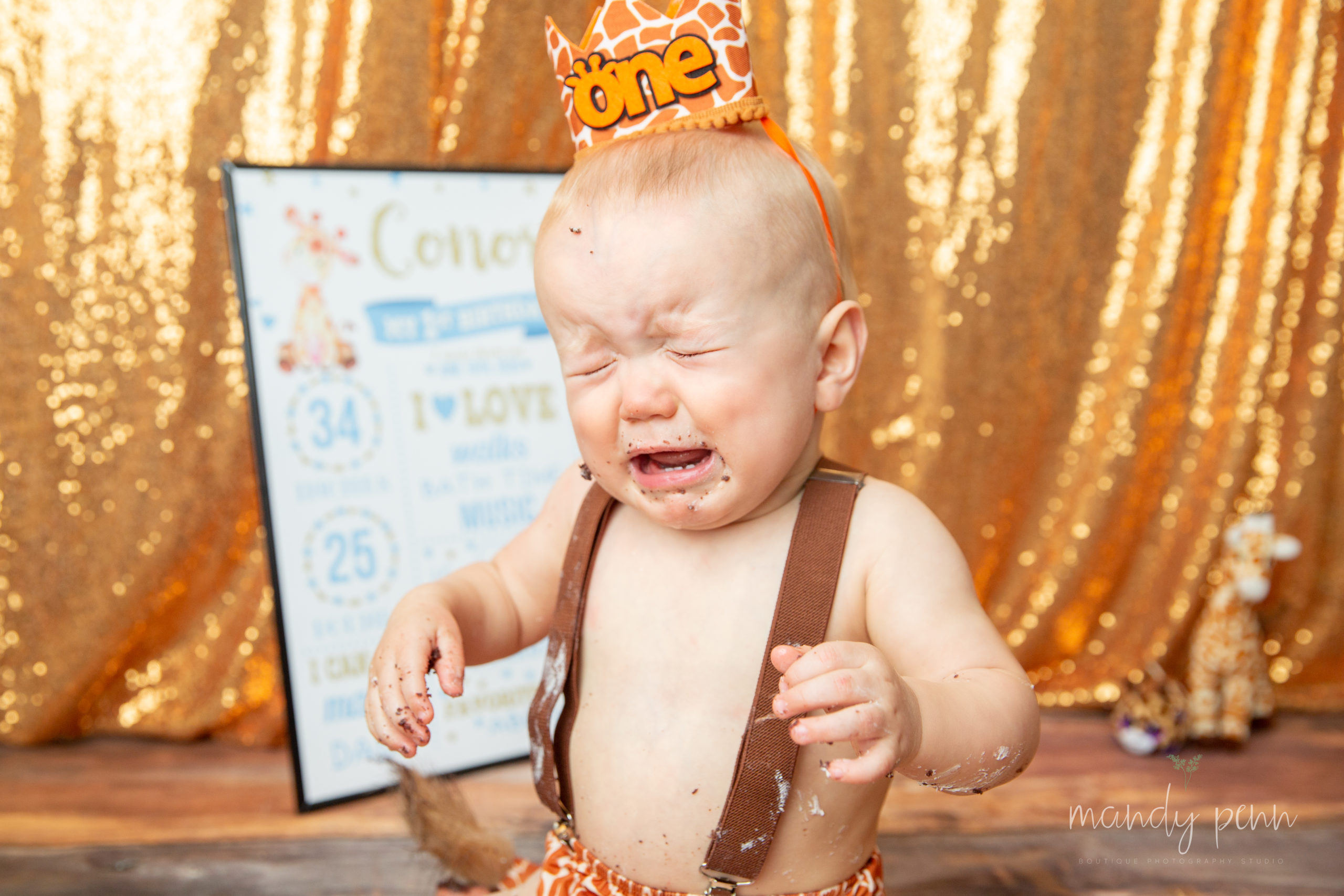 Giraffe Themed Cake Smash | Mandy Penn Colorado Springs Photographer